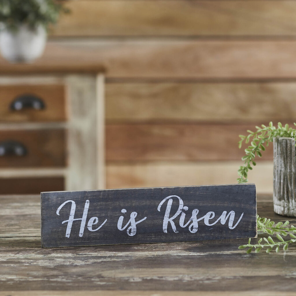 He Is Risen Wooden Sign 3x12 | Country Farmhouse Store